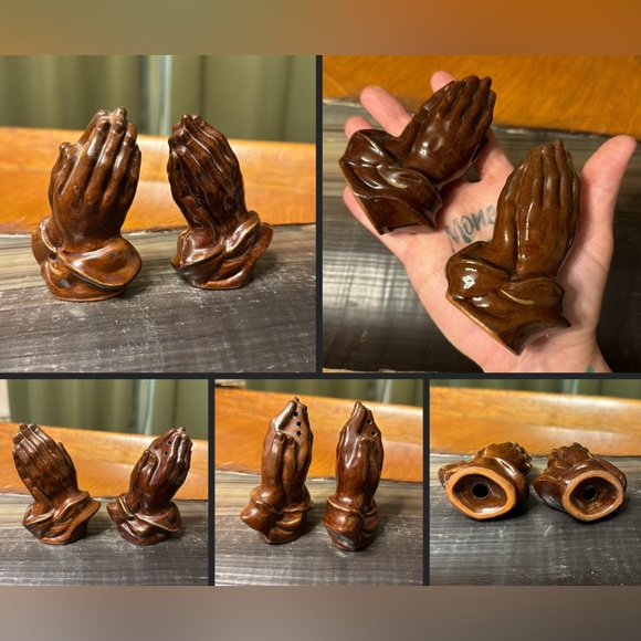 Vintage | Dining | Vintage 95s Redware Praying Hands Sp Shakers Vintage ...